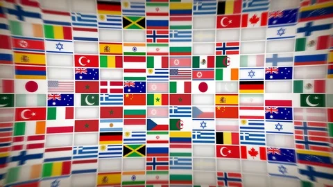 World Countries Flags Icons Background L... | Stock Video | Pond5