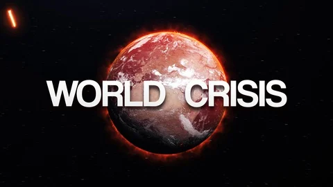 World crisis symbol. Earth globe in fire... | Stock Video | Pond5