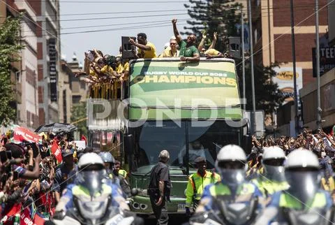 World Cup Trophy parade for South Africa's Springbok rugby team ...