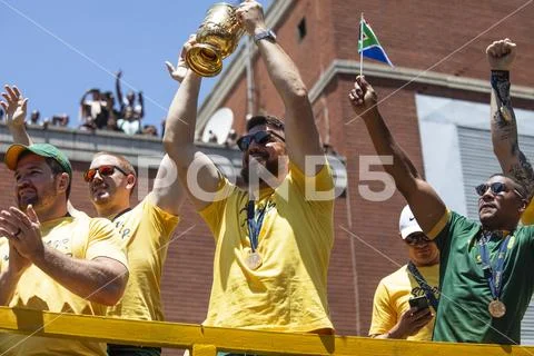 World Cup Trophy parade for South Africa's Springbok rugby team ...