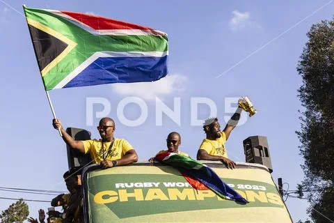 World Cup Trophy parade for South Africa's Springbok rugby team ...