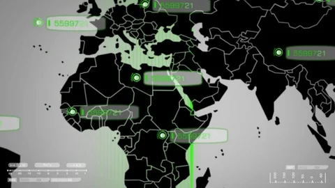 World Digital Scan Green Centre | Stock Video | Pond5