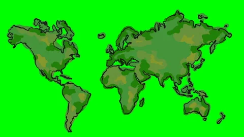 World drawing colored map green screen i... | Stock Video | Pond5