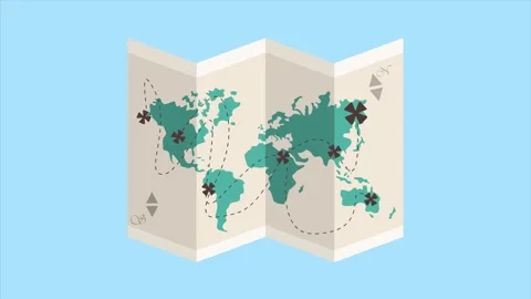 world earth map paper animation | Stock Video | Pond5