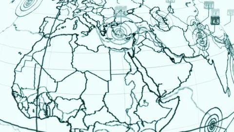 world earthquake map animation live rota... | Stock Video | Pond5