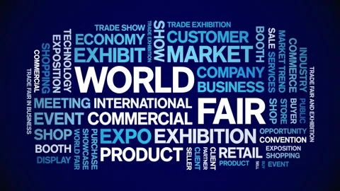World Fair animated word cloud,animation... | Stock Video | Pond5