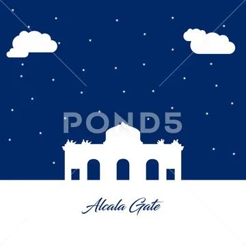 World Famous landmarks and monuments design with blue background vector ...
