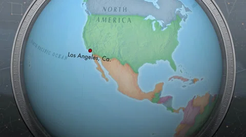 World Globe Map Los Angeles HD Video Ani... | Stock Video | Pond5