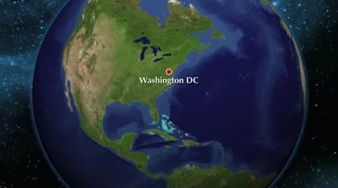 World Globe Map Washington DC to Iraq HD... | Stock Video | Pond5