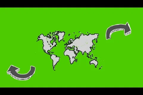 World - Hand-Drawn Animation - twirling ... | Stock Video | Pond5