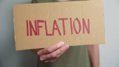 World inflation concept. Woman hold shee... | Stock Video | Pond5