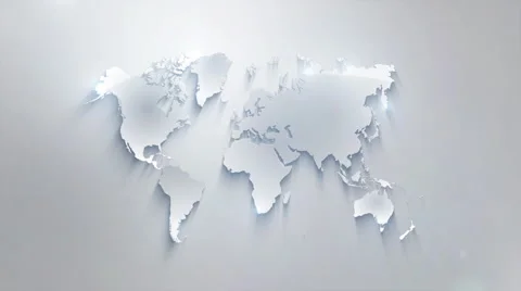 World map 3d background animation clean | Stock Video | Pond5