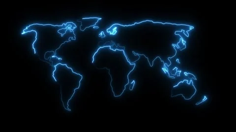 World map animated video, map | Stock Video | Pond5