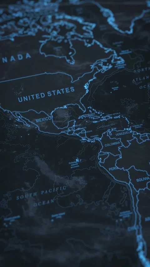 World map animation. Camera zooming in i... | Stock Video | Pond5