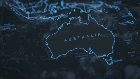 world map animation. Close up of Austral... | Stock Video | Pond5
