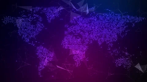 World Map Animation Concept on Cyberspac... | Stock Video | Pond5