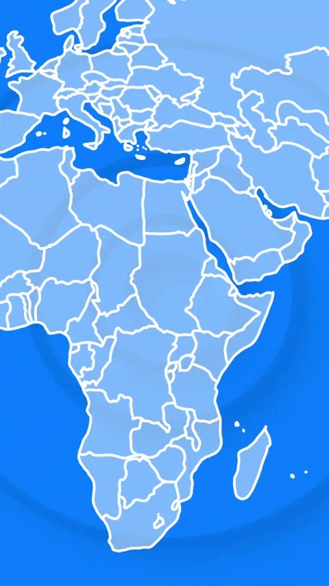 World map animation with country borders... | Stock Video | Pond5
