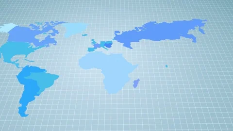 World map appearance by region. 2D map o... | Stock Video | Pond5
