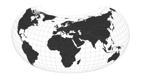 World map. Armadillo projection. Animate... | Stock Video | Pond5