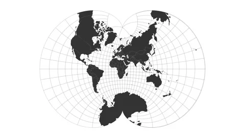 World map. August's epicycloidal conform... | Stock Video | Pond5
