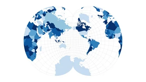 World Map. August's epicycloidal conform... | Stock Video | Pond5