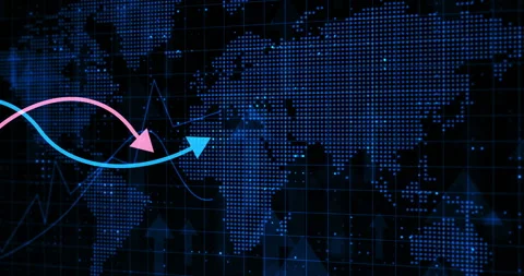 World map, chart and inflation in financ... | Stock Video | Pond5