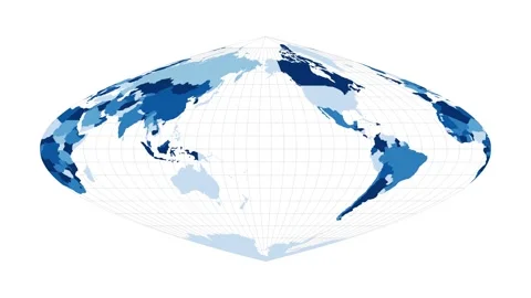 World Map. Craster parabolic projection.... | Stock Video | Pond5