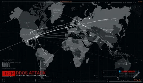 World Map DDOS Attack. Futuristic digita... | Stock Video | Pond5