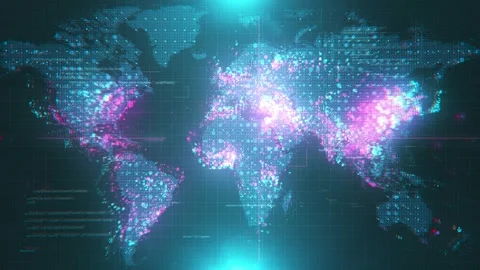 World Map Digital Background. Technology... | Stock Video | Pond5