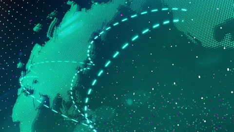 world map digital network connection ani... | Stock Video | Pond5