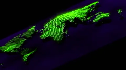 World map floating in space digital effe... | Stock Video | Pond5