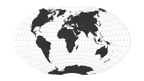 World map. Ginzburg IV projection. Anima... | Stock Video | Pond5