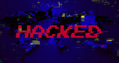 World map with glitch and pixel script H... | Stock Video | Pond5