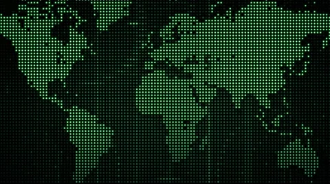 World Map of Glowing LED Lights, 3D Anim... | Stock Video | Pond5