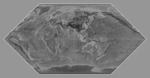 World Elevation Map Grayscale