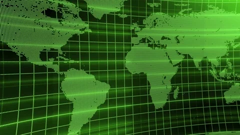 World map with grid abstract background.... | Stock Video | Pond5