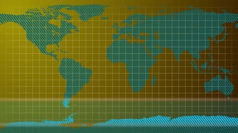 World map with grid line. Grid line worl... | Stock Video | Pond5