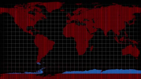 World map with grid line. Grid line worl... | Stock Video | Pond5