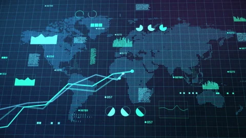 World map with growing business with lin... | Stock Video | Pond5