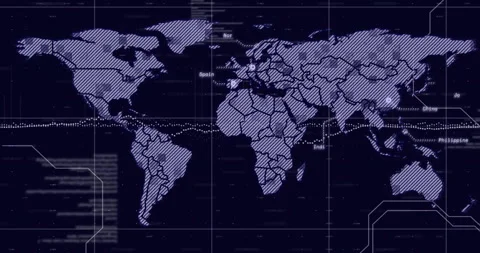 World map with highlighted countries and... | Stock Video | Pond5