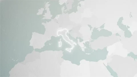 World Map Italy Zoom in Stylised Spheric... | Stock Video | Pond5