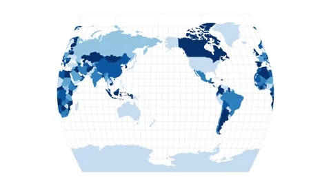 World Map. John Muir's Times projection.... | Stock Video | Pond5