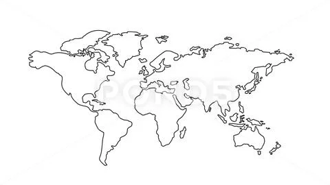World map in line art Stock Illustration ~ #289232032