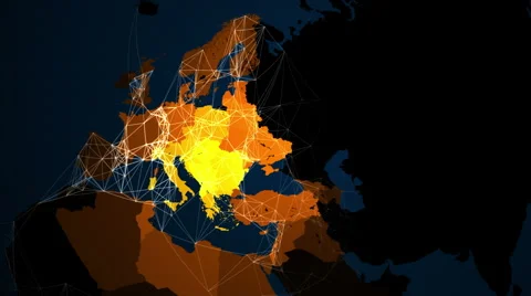 World map loop. Global network of lines.... | Stock Video | Pond5