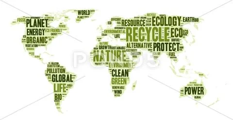 World map made of eco words: Graphic #50658281