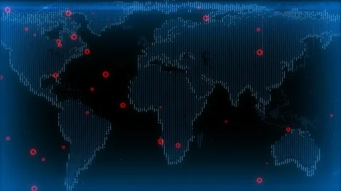 World map marked with red dots | Stock Video | Pond5