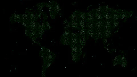 World map Matrix code motion graphics wi... | Stock Video | Pond5