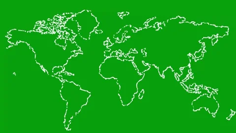 World map motion graphics with green scr... | Stock Video | Pond5