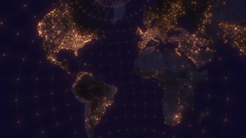 World map news studio set background | Stock Video | Pond5