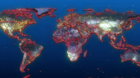 World map news studio set background | Stock Video | Pond5